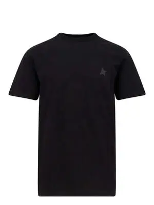 GOLDEN GOOSE Cotton T-shirt With Logo Print - Black