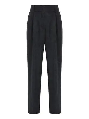 Giorgio Armani Tailored Wool Trousers With Pleats - Brown