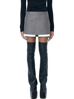 Rick Owens Fog Cutoff Mini Skirt - Gray