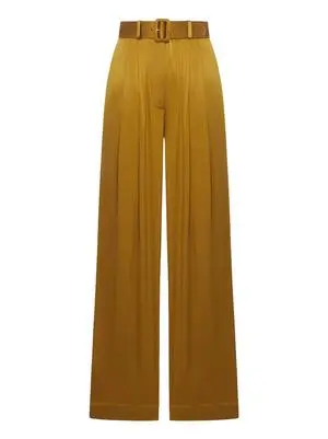 Zimmermann Wide Leg Seta Pantaloni - Green