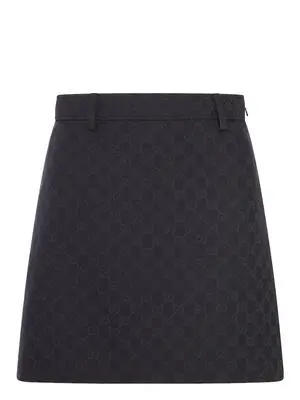 Gucci Gg Cotton-blend Miniskirt - Black