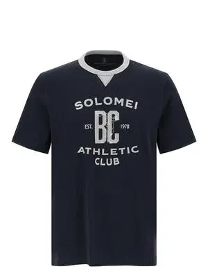 Brunello Cucinelli Brunello Cucinelli Men Printed T-Shirt Blue