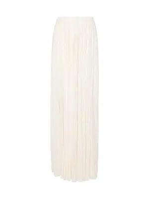 Saint Laurent Pleated Maxi Skirt - Cream