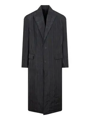 Balenciaga Checkered Long Raincoat - Gray