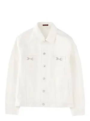 Gucci Giacca In Denim Con Morsetti - White