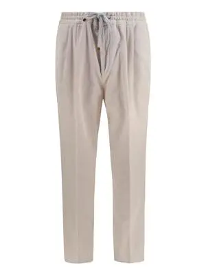 Brunello Cucinelli Brunello Cucinelli Men Corduroy Drawstring Pants Cream