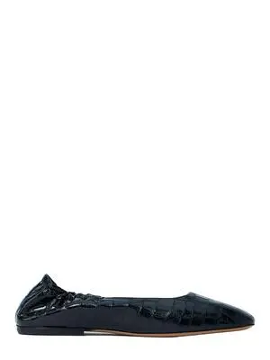 Dries Van Noten Croc-embossed Ballerina Flats - Black