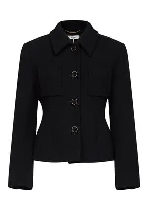Chloé Wool Blend Bouclette Jacket - Multicolor