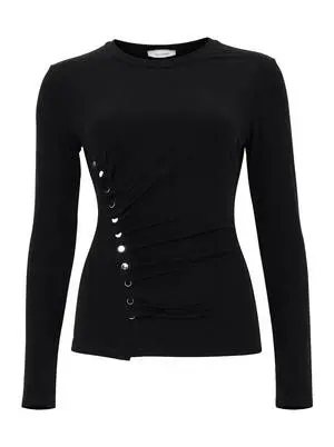 Rabanne Top Con Bottoni - Black