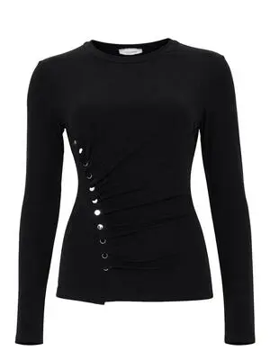 Rabanne Button-embellished Slim-fit Top - Black
