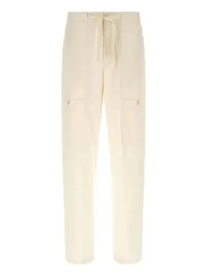 JIL SANDER Cotton Poplin Cargo Pants - Cream