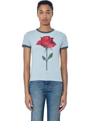 Acne Studios ACNE STUDIOS Graphic Rose T-Shirt Gray