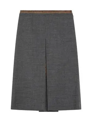 Prada Slate Grey Wool Skirt - Gray