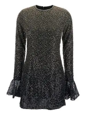 ROTATE BY BIRGER CHRISTENSEN Beaded Metallic Dress - Multicolor