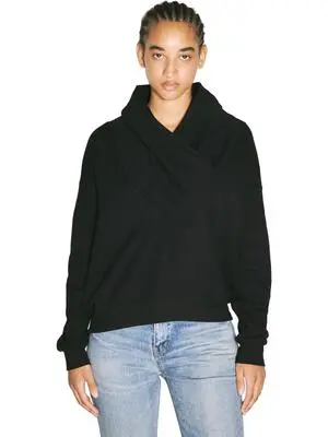 Saint Laurent V Neck Sweatshirt - Black