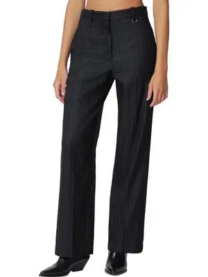 Isabel Marant Étoile Pinstripe Wool-blend Trousers - Black