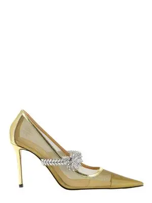 Mach & Mach Lotus Flower Pumps - Gold