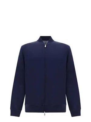 Brunello Cucinelli Cotton Zip Sweatshirt - Blue