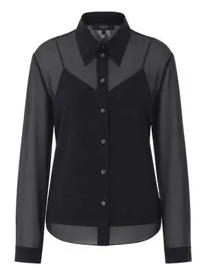 Gucci Stretch Silk Chiffon Shirt - Black