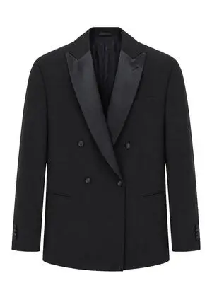 Giorgio Armani Giorgio`s Virgin Wool Crepe Blazer - Black