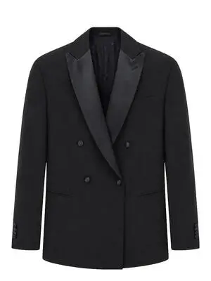 Giorgio Armani Giorgio`s Virgin Wool Crepe Blazer - Black