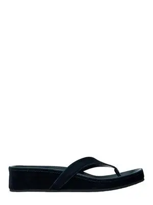 Phoebe Philo Leather Round Flip Flop - Black