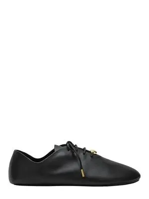 Loewe Pebble Soft Lace-up Shoes In Calf Nappa Leather - Black
