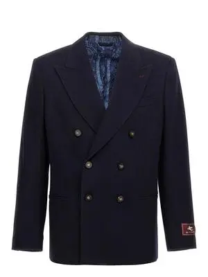 Etro Decorative Basting' Blazer - Blue