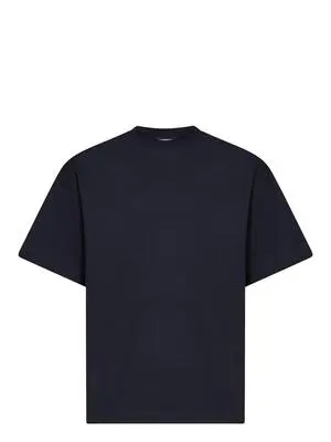 JIL SANDER Midnight Blue Cotton Boxy T-shirt With Logo - Multicolor