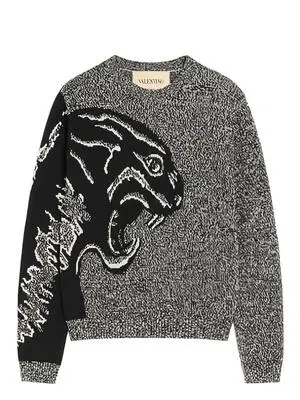 Valentino Garavani Panther Jacquard Sweater - Gray