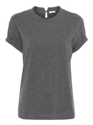 Brunello Cucinelli Monili Collar Cotton T-shirt - Multicolor