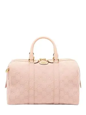 Gucci Calf Leather Monogram Tote Bag - Pink