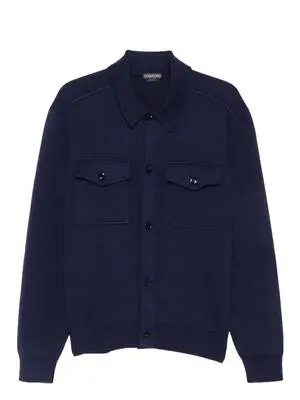 TOM FORD Wool Blend Shirt Jacket - Blue