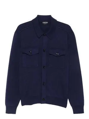 TOM FORD Wool Blend Shirt Jacket - Blue