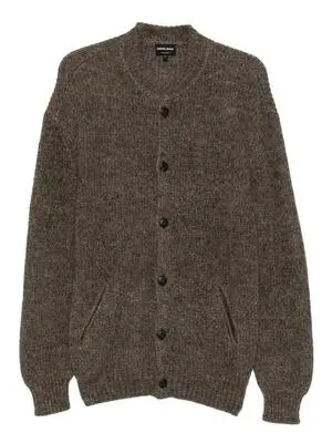 Giorgio Armani Mohair Blend Cardigan - Brown