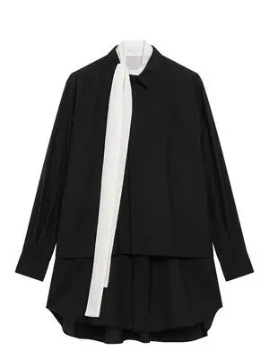 Sacai Wool-blend Mini Shirt Dress - Black