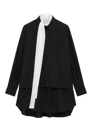 Sacai Wool-blend Mini Shirt Dress - Black