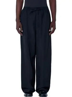 LEMAIRE Drawstring Wide-leg Trousers - Black