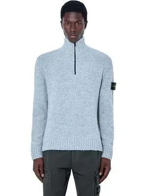 Stone Island Half-zip Wool Sweater - Blue
