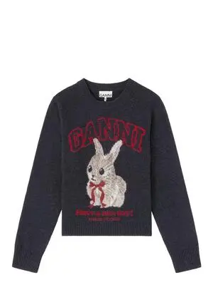 GANNI Wool Crewneck Sweater - Multicolor