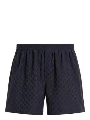 Gucci Gg Jacquard Silk Shorts - Blue