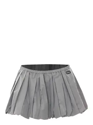 Miu Miu MIU MIU Technical Fabric Mini Skirt Gray