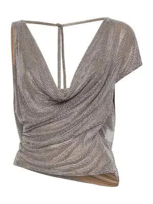 Giuseppe Di Morabito Crystal Embellished Asymmetric Draped Top - Multicolor