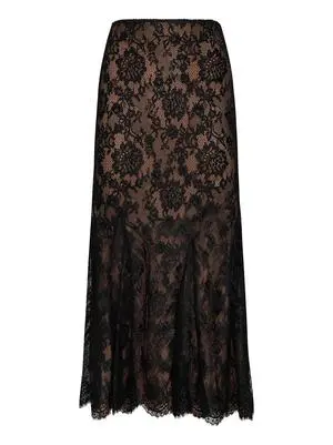 SELF-PORTRAIT Lace Midi Skirt - Multicolor