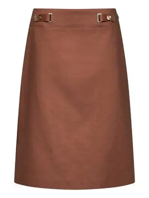 Fendi Linen And Cotton Midi Skirt - Multicolor
