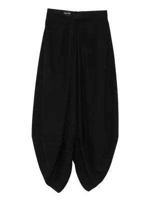 Giorgio Armani Silk Asymmetric Draped Skirt - Black