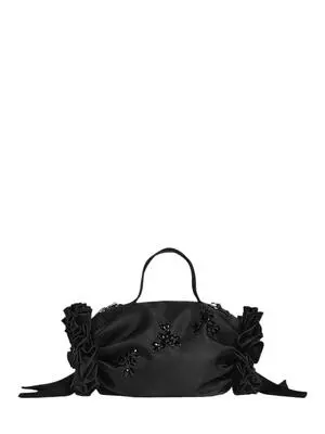 Simone Rocha Bead Embellished Satin Tote Bag - Black