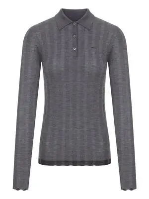 Prada PRADA Ribbed Knit Polo Shirt With Logo Multicolor