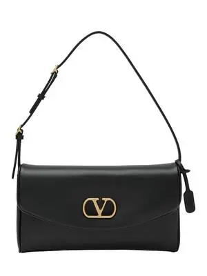 Valentino Garavani Small Devain Leather Shoulder Bag - Black