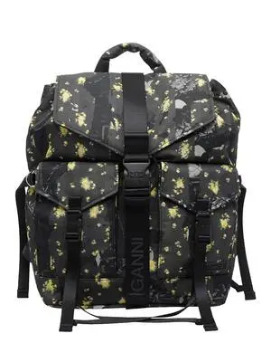 GANNI Re-tech Printed Backpack - Gray